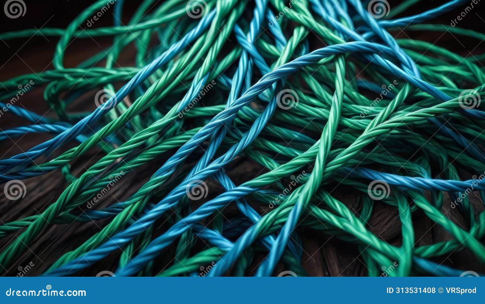 Twisted Blue and Green Cables Stock Photo - Image of network, twisted ...