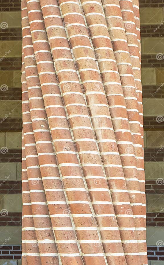 Twisted Brick Plated Column Stock Image - Image of lines, wall: 40883615