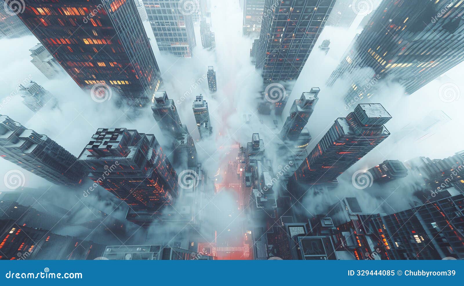 Twisted Buildings And Gravity Distortions In Urban Square Royalty-Free ...