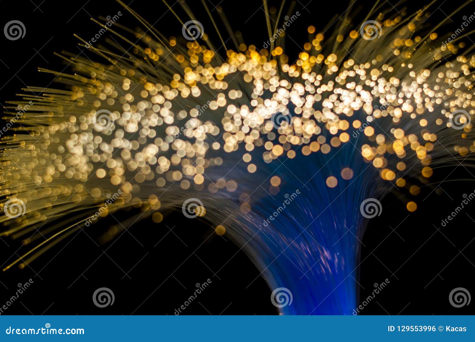 Twisted Bundle of Optical Fibers Transmitting Electrical Light Stock ...