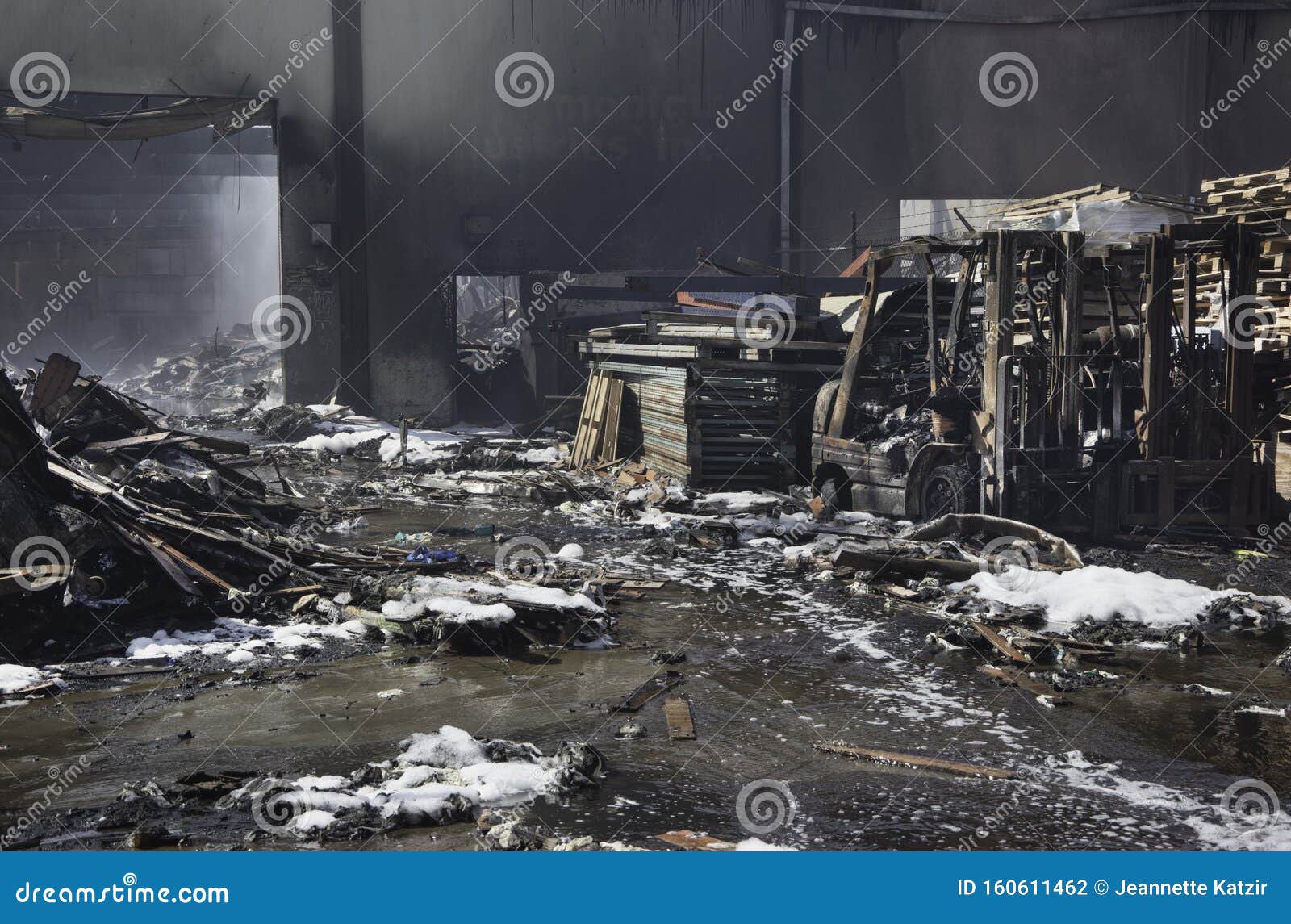 Twisted Burnt Rubble from Warehouse Fire Stock Photo - Image of trash ...