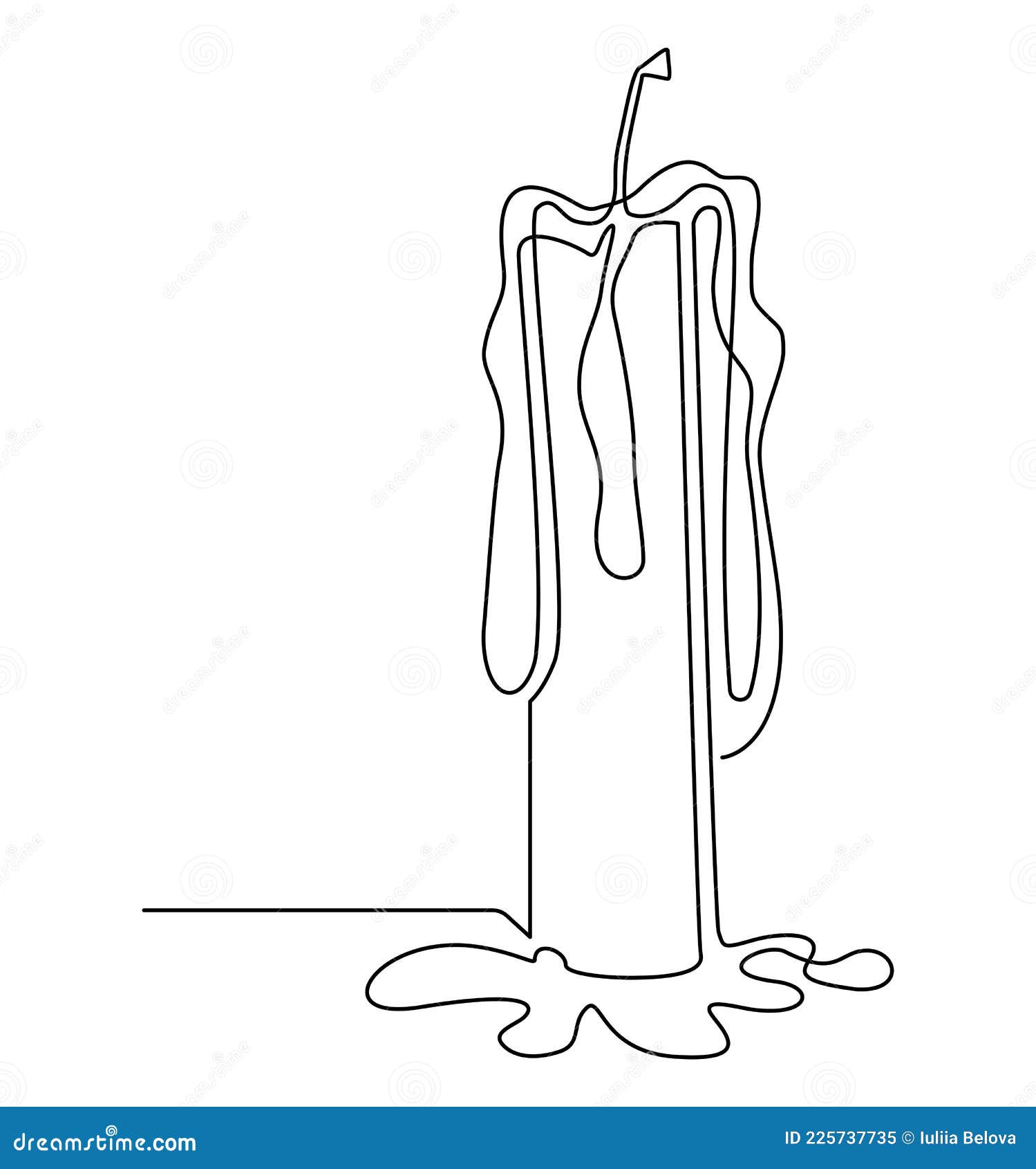 Twisted Candle. Sketch. Magic Attribute. Burning Flame. Vector ...