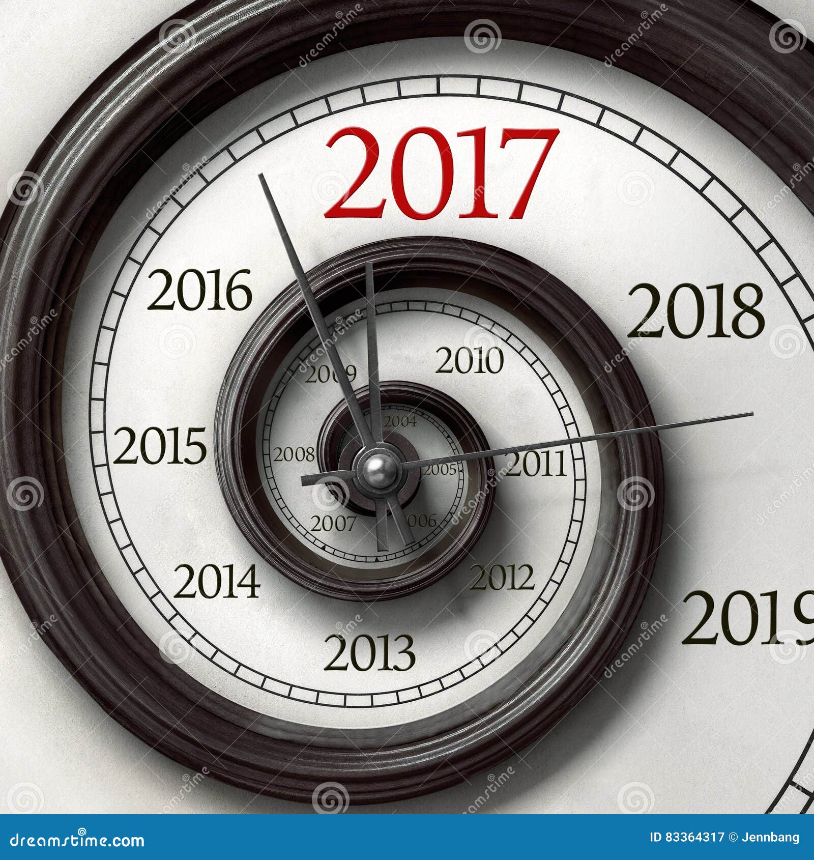Twisted clock of year 2017 stock image. Image of celebration - 83364317