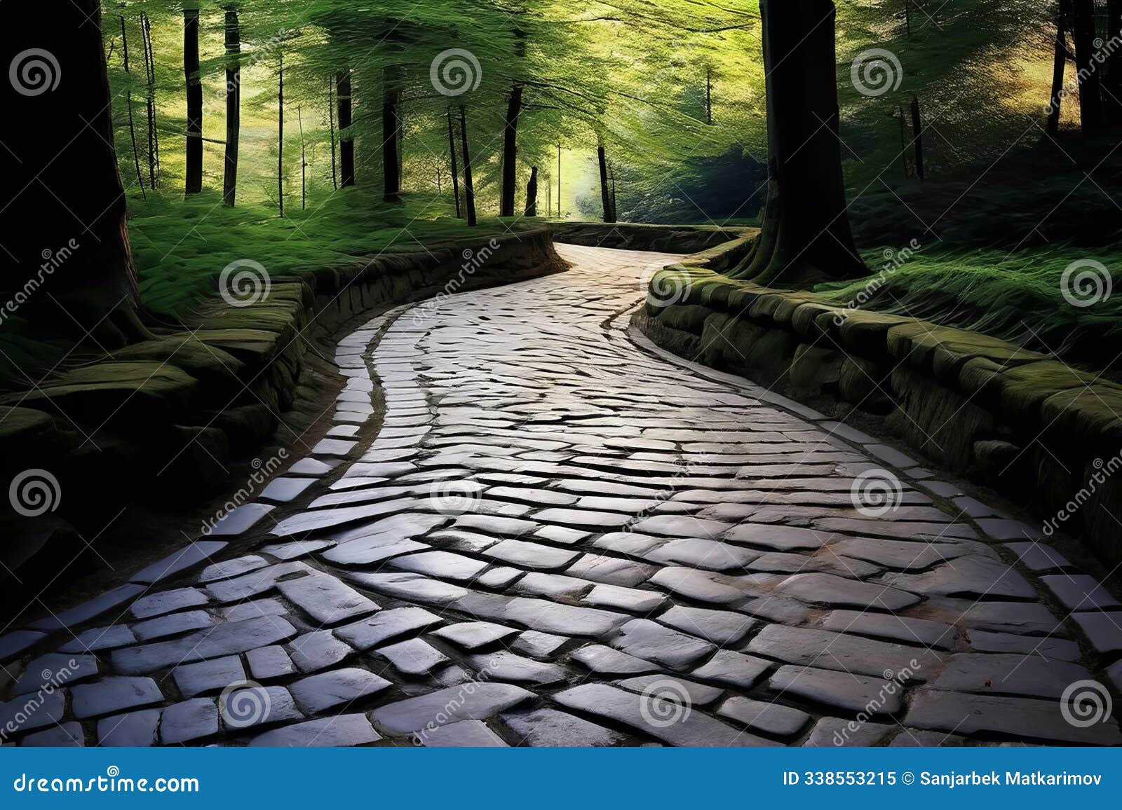 Twisted Cobblestone Path A Serpentine Cobblestone Road With Irre ...