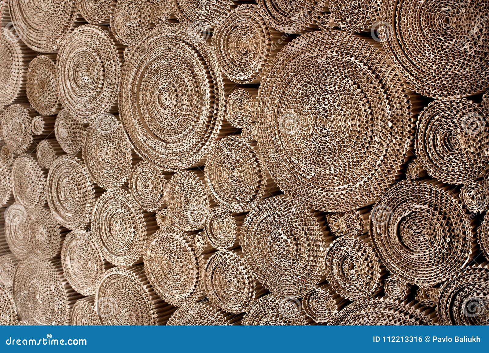 Twisted Coils of Corrugated Cardboard Stock Photo - Image of blank ...