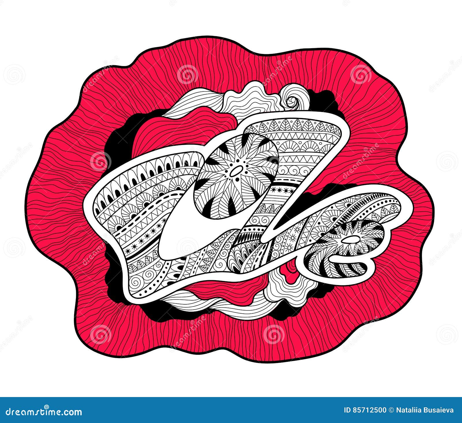 Twisted Doodle Line Art Patterns Coloring Page. Psychedelic Stylish ...