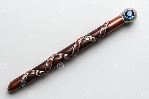 Twisted Copper Pipe with Blue Gemstone Stock Illustration ...
