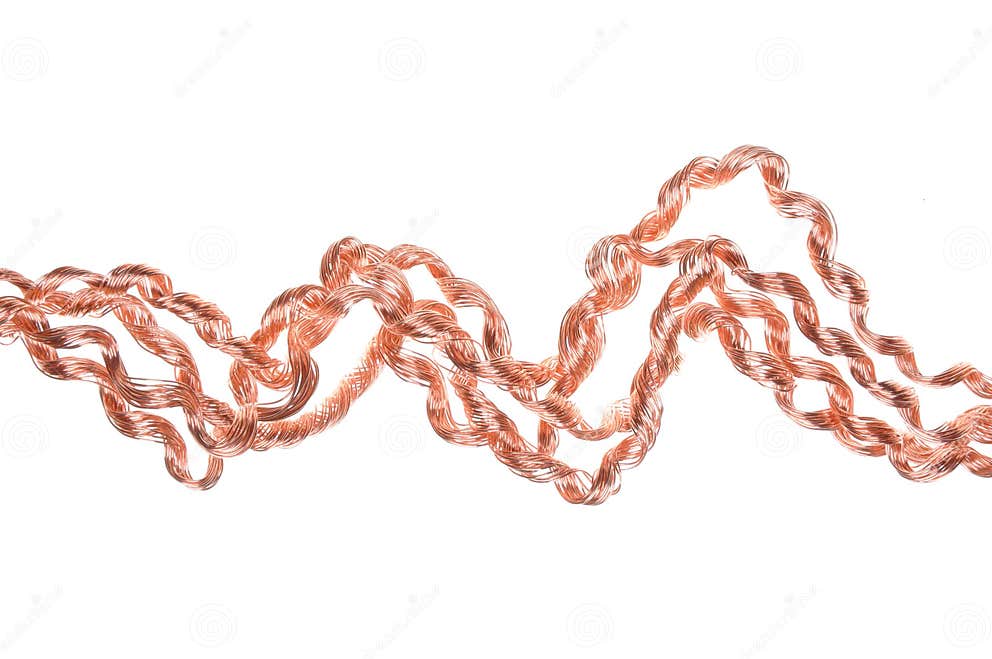 Twisted Copper Wire on White Background Stock Photo - Image of concept ...