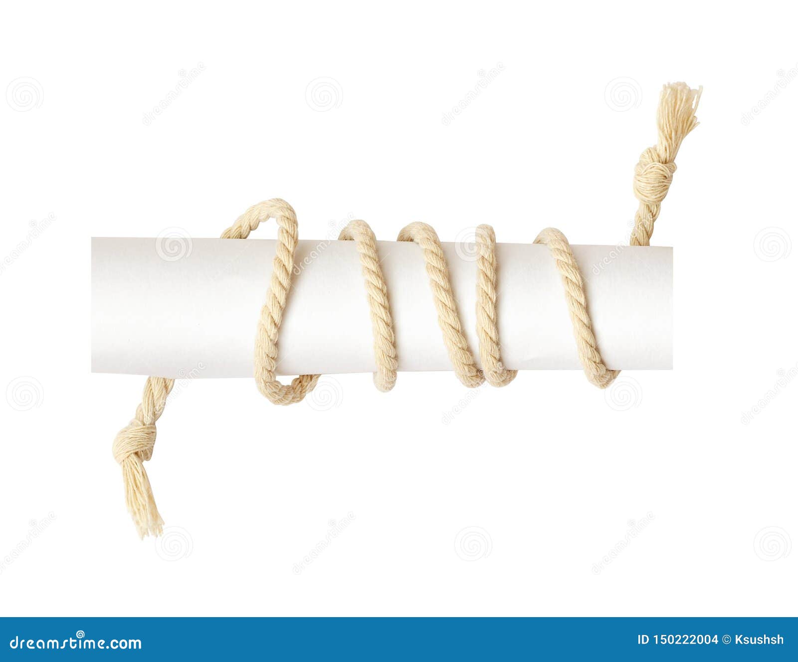 Twisted Cotton Rope and Paper Scroll Stock Photo - Image of twisted ...