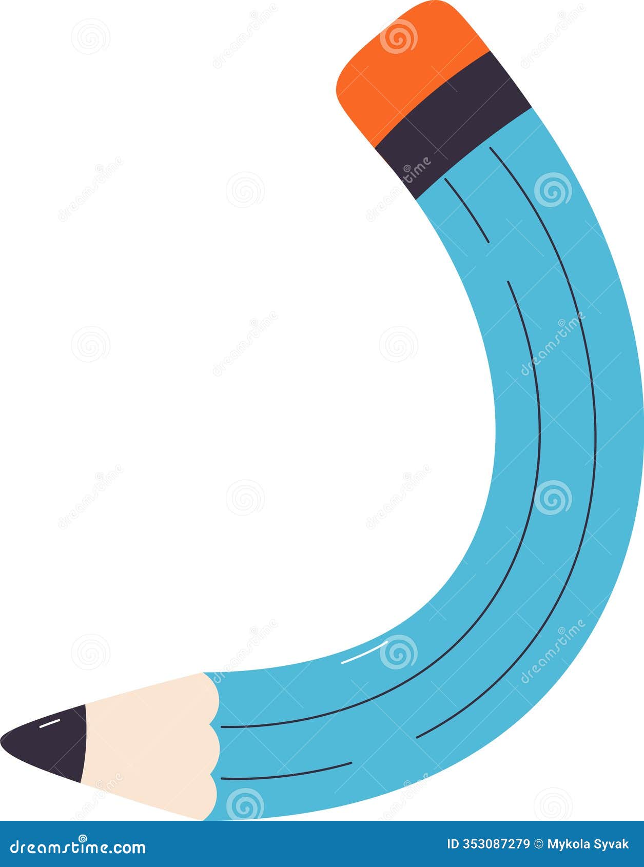 Curved Pencil Drawing Of Lines On Black. Royalty-Free Stock Photo ...