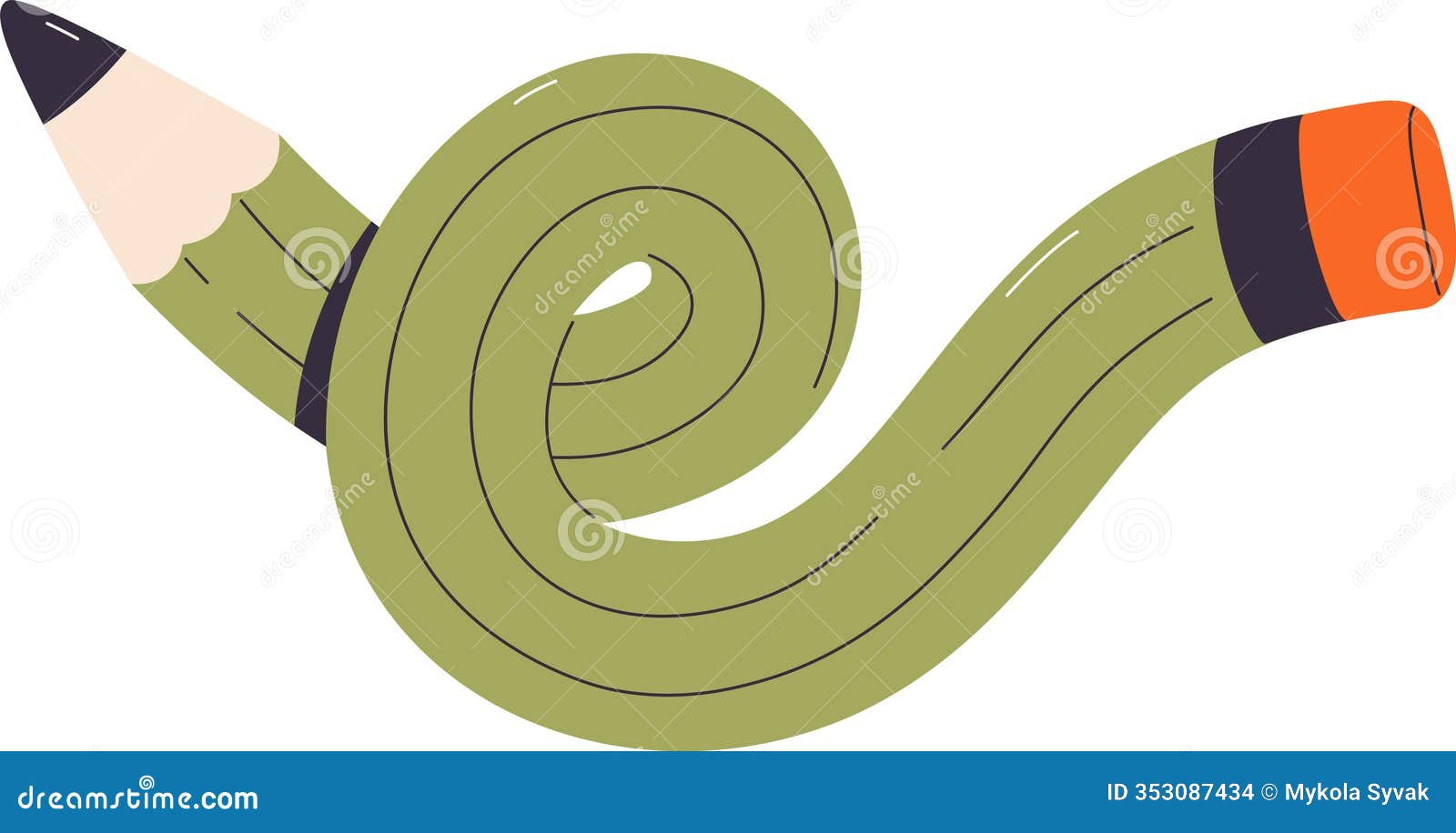 Curved Pencil Drawing Of Lines On Black. Royalty-Free Stock Photo ...