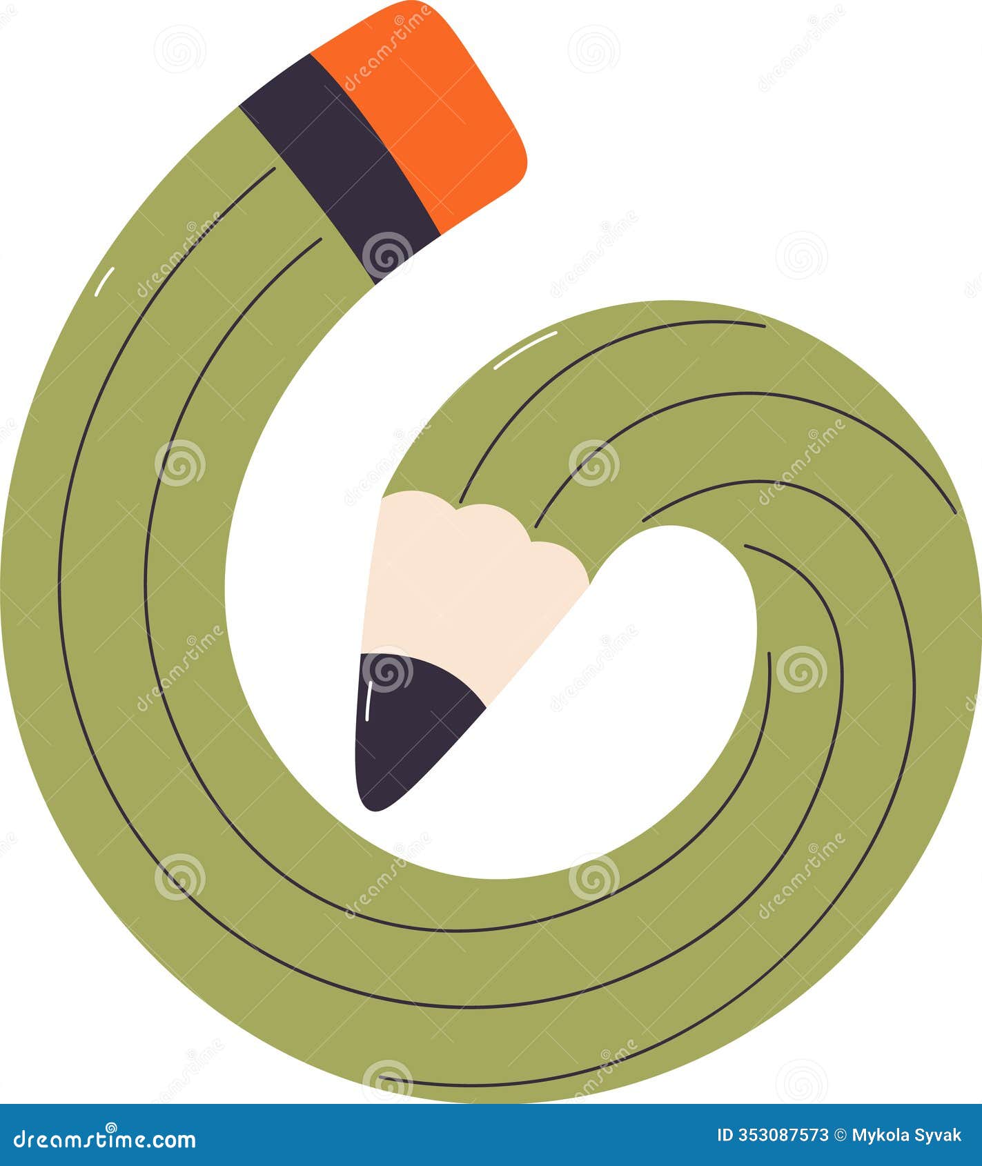 Curved Pencil Drawing Of Lines On Black. Royalty-Free Stock Photo ...