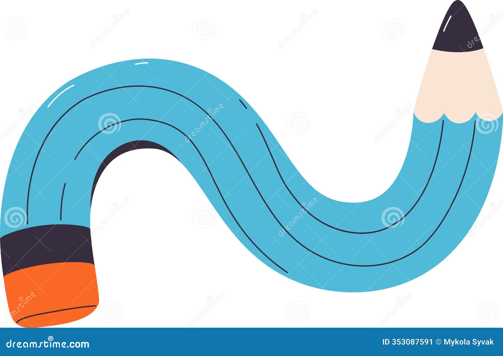 Curved Pencil Drawing Of Lines On Black. Royalty-Free Stock Photo ...