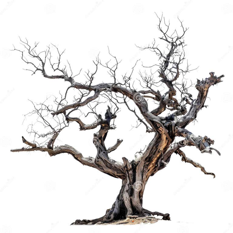 A Twisted, Dead Tree Standing Stock Illustration - Illustration of ...