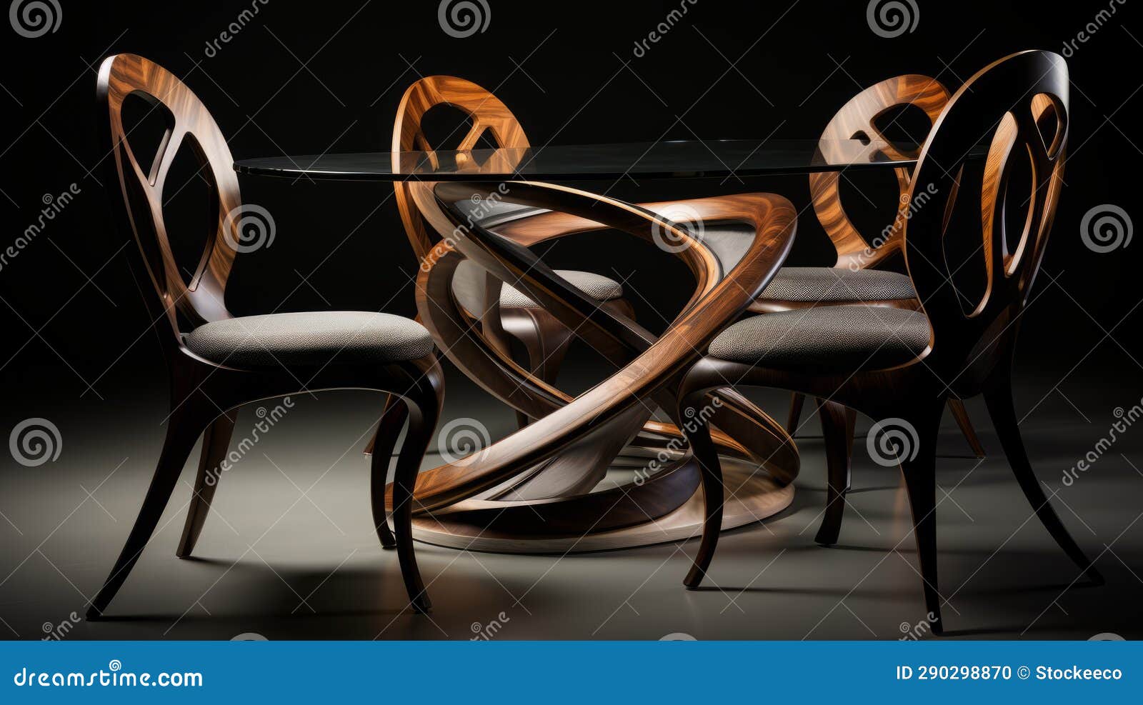 Twisted Dining Table Design with Luminous Reflections Stock ...
