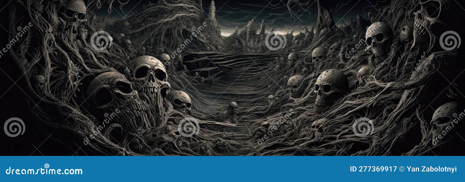 Distorted Nightmare Environment Concept Art Royalty-Free Stock Image ...