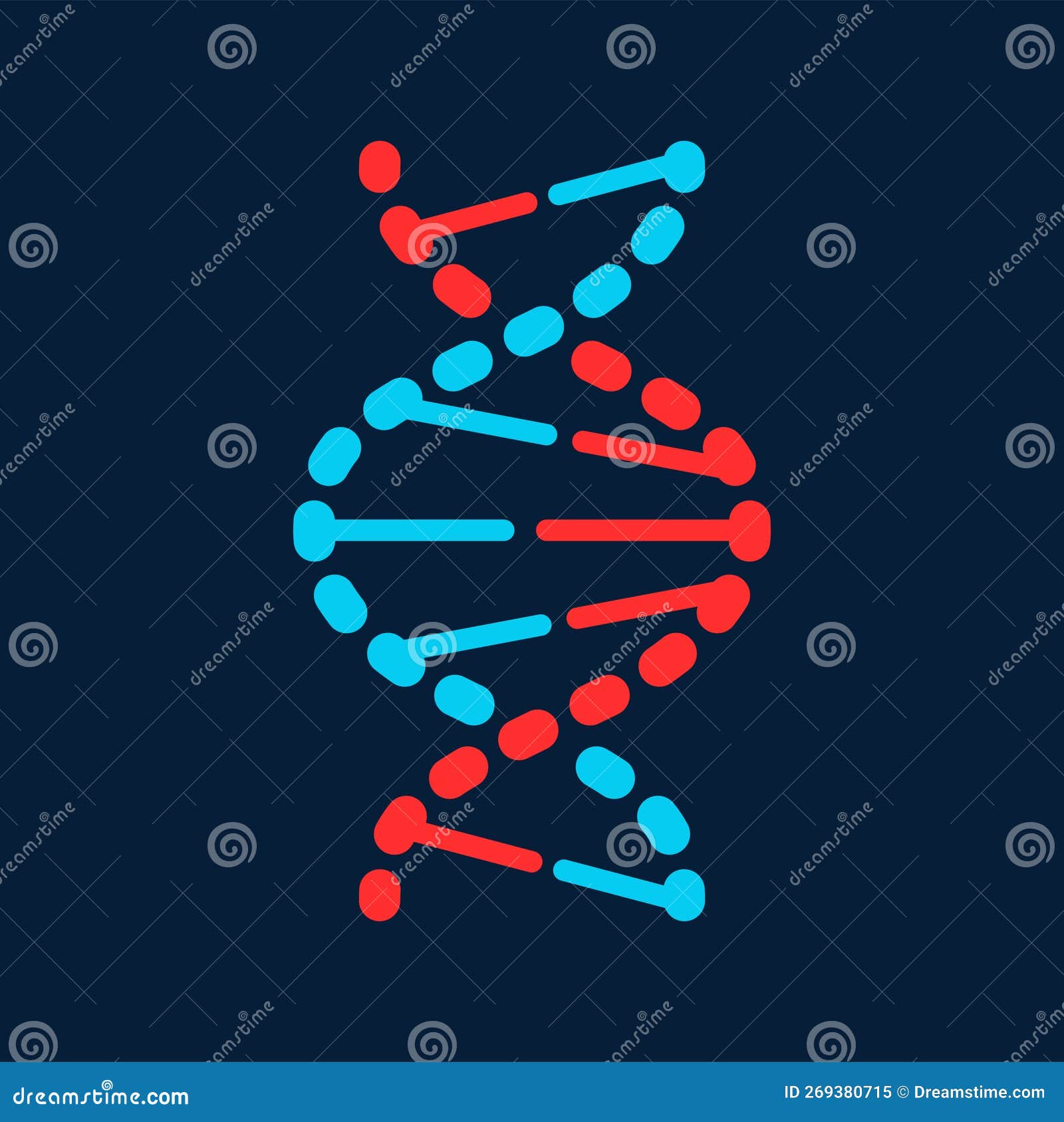 Twisted DNA Molecule Isolated Genetic Code Icon Stock Vector ...