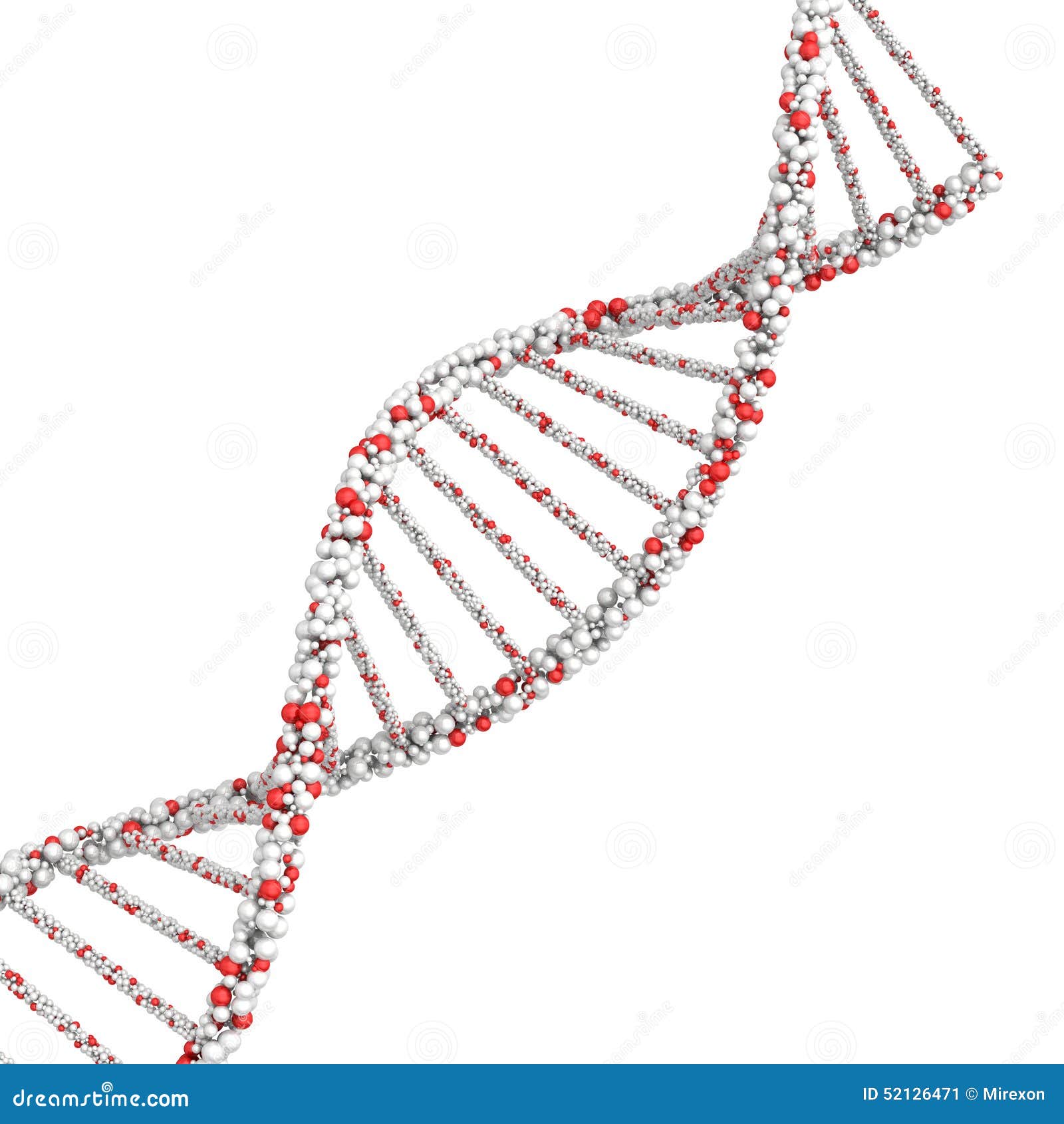 Twisted DNA Molecule of Red and Gray Balls Stock Illustration ...