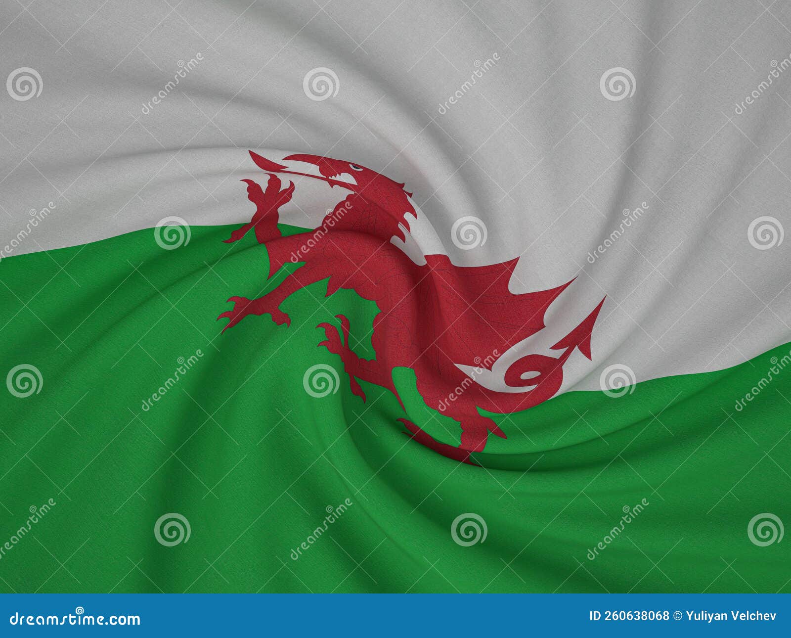 Wales Flag, Red Dragon On The White And Green. National Flag Of Wales ...