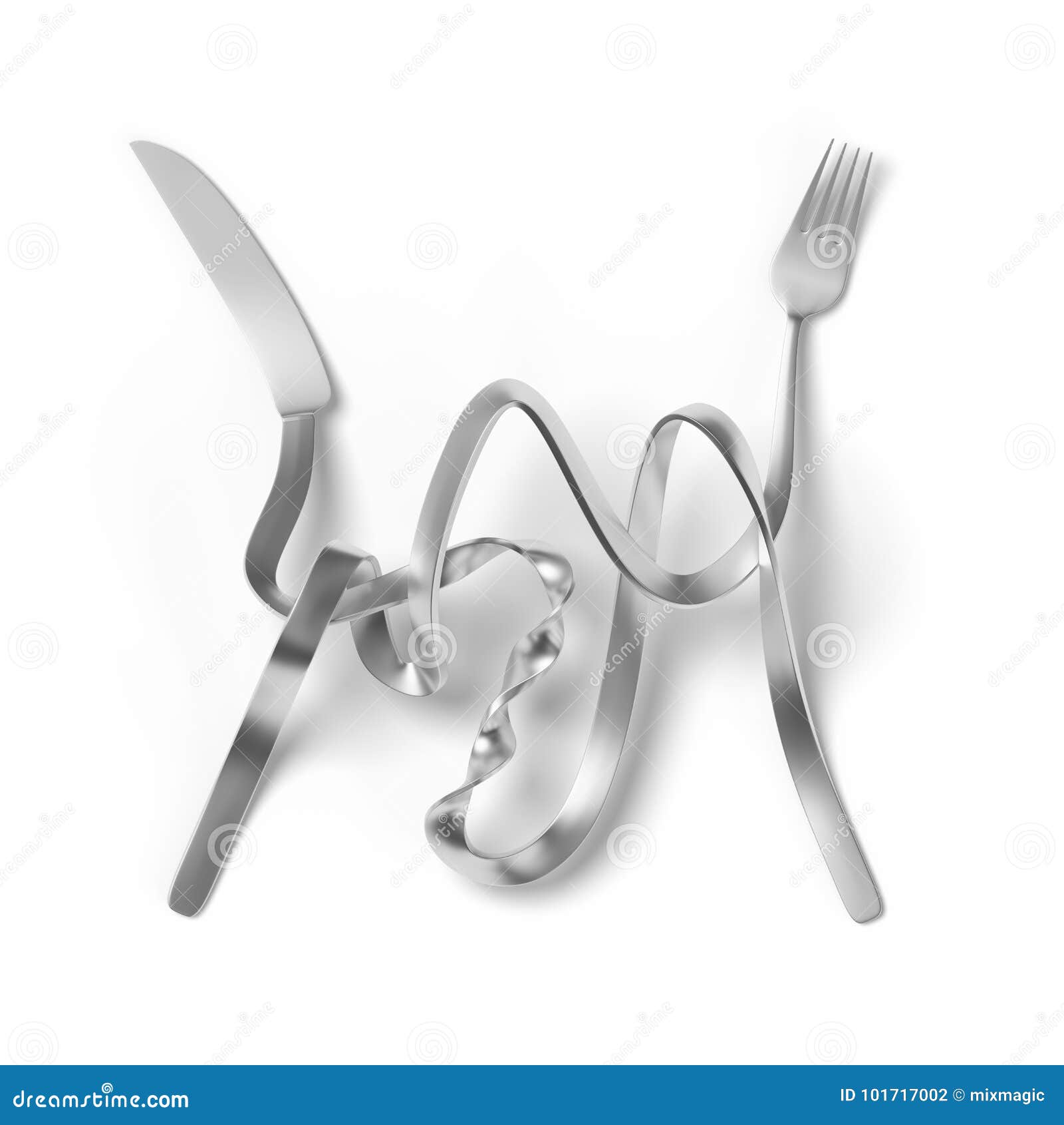 Twisted Fork and Knife stock illustration. Illustration of love - 101717002