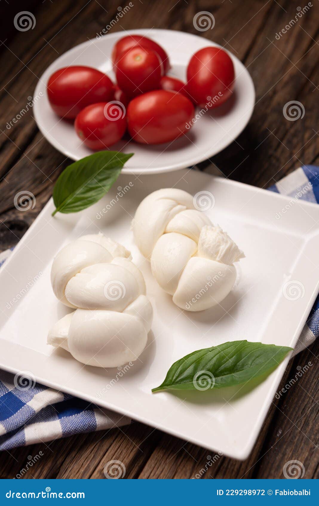 Twisted Fresh Italian Mozzarella Treccia. Italian Soft Cheese Stock ...