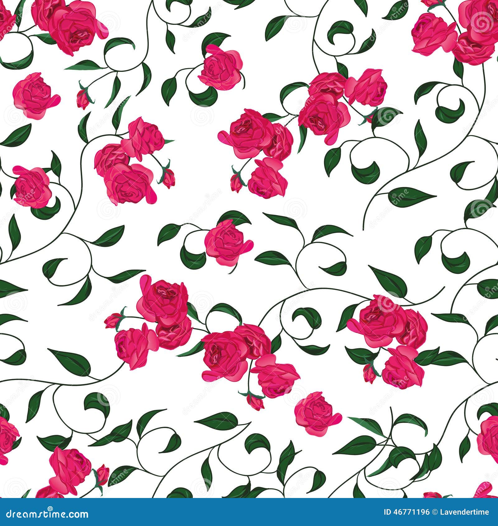 Twisted Garden Roses Seamless Vector Pattern Stock Vector ...