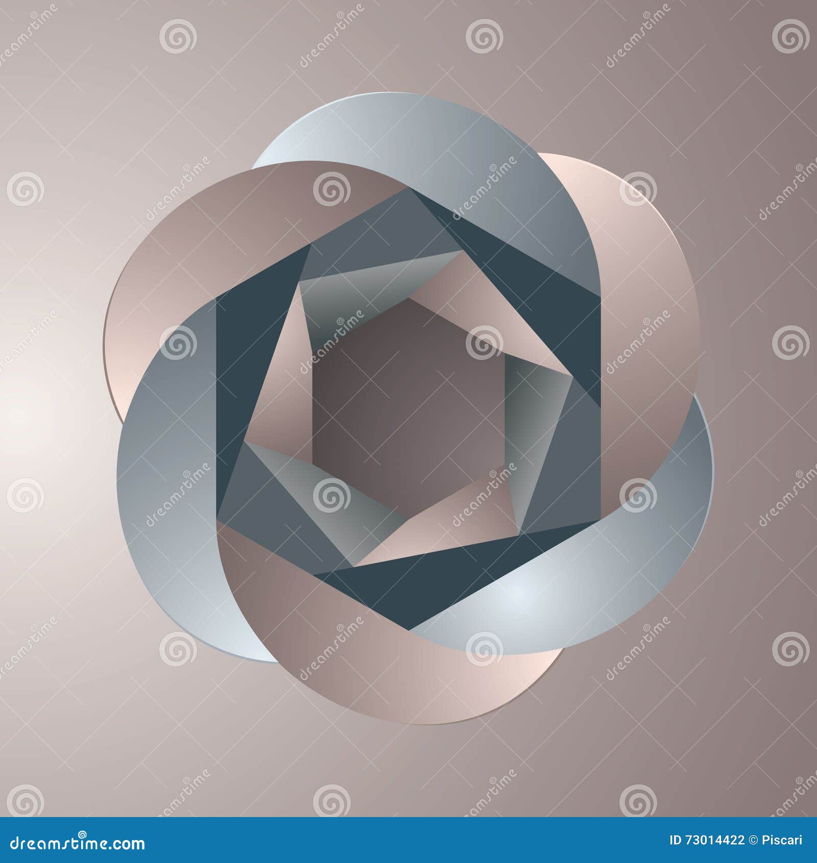 Twisted geometric emblem stock vector. Illustration of hexagonal - 73014422