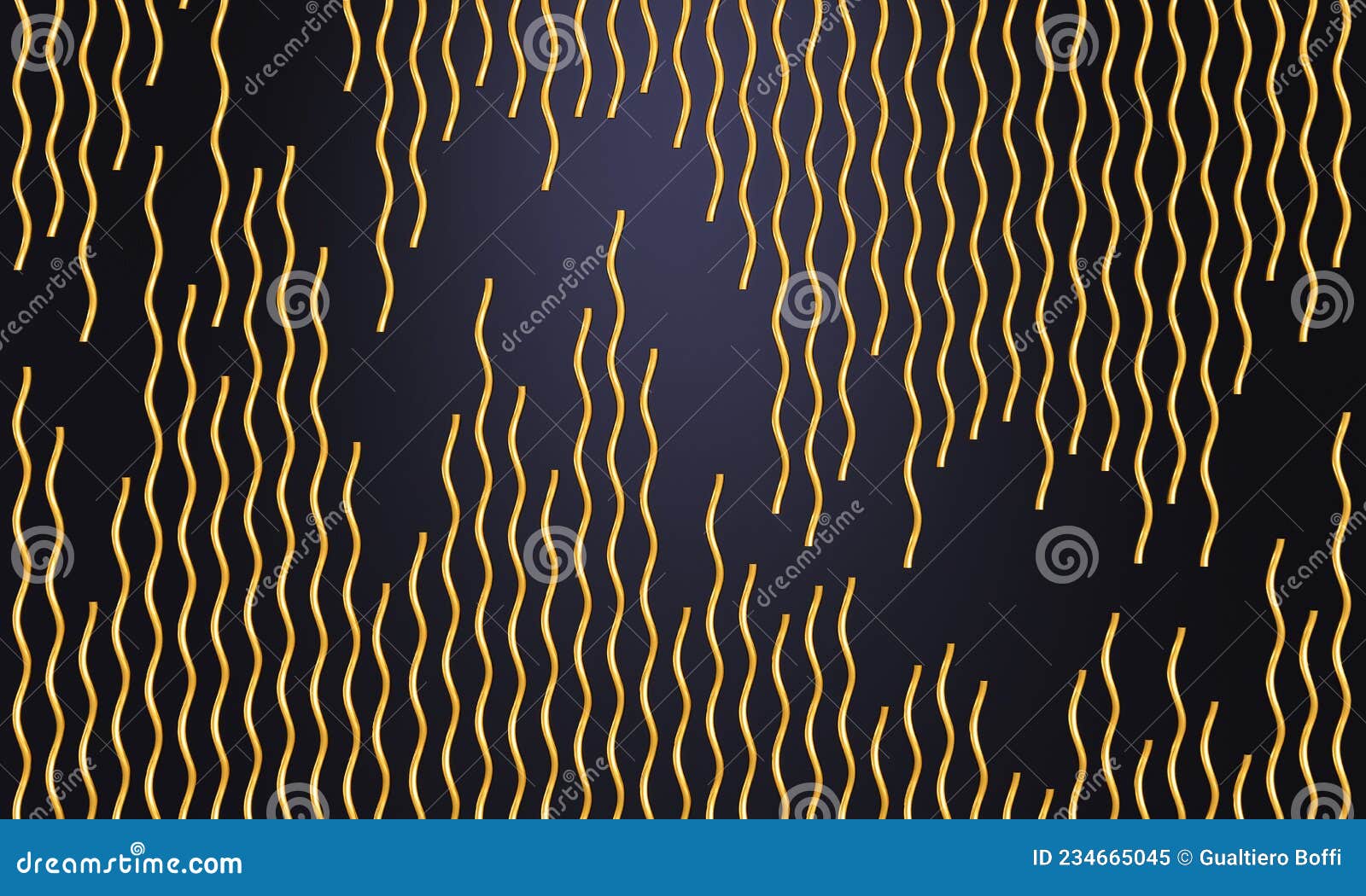 Twisted Gold Metallic Threads on a Dark Background Stock Illustration ...