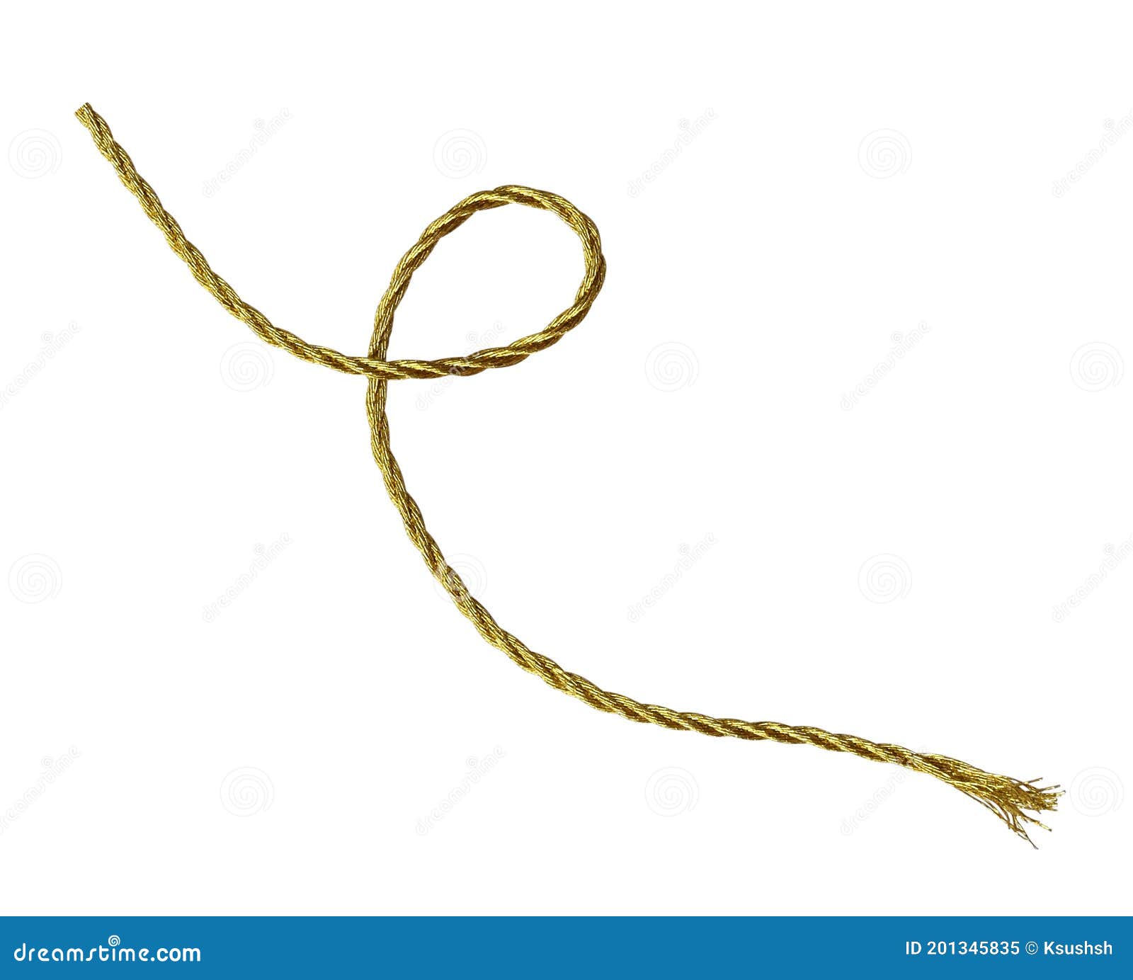 Twisted Golden Metallic Rope Stock Image - Image of curl, stranded ...