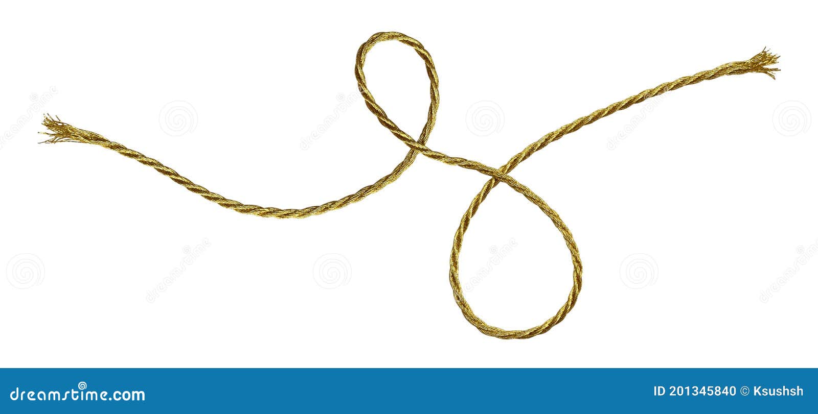 Twisted Golden Metallic Rope Stock Photo - Image of detail, string ...