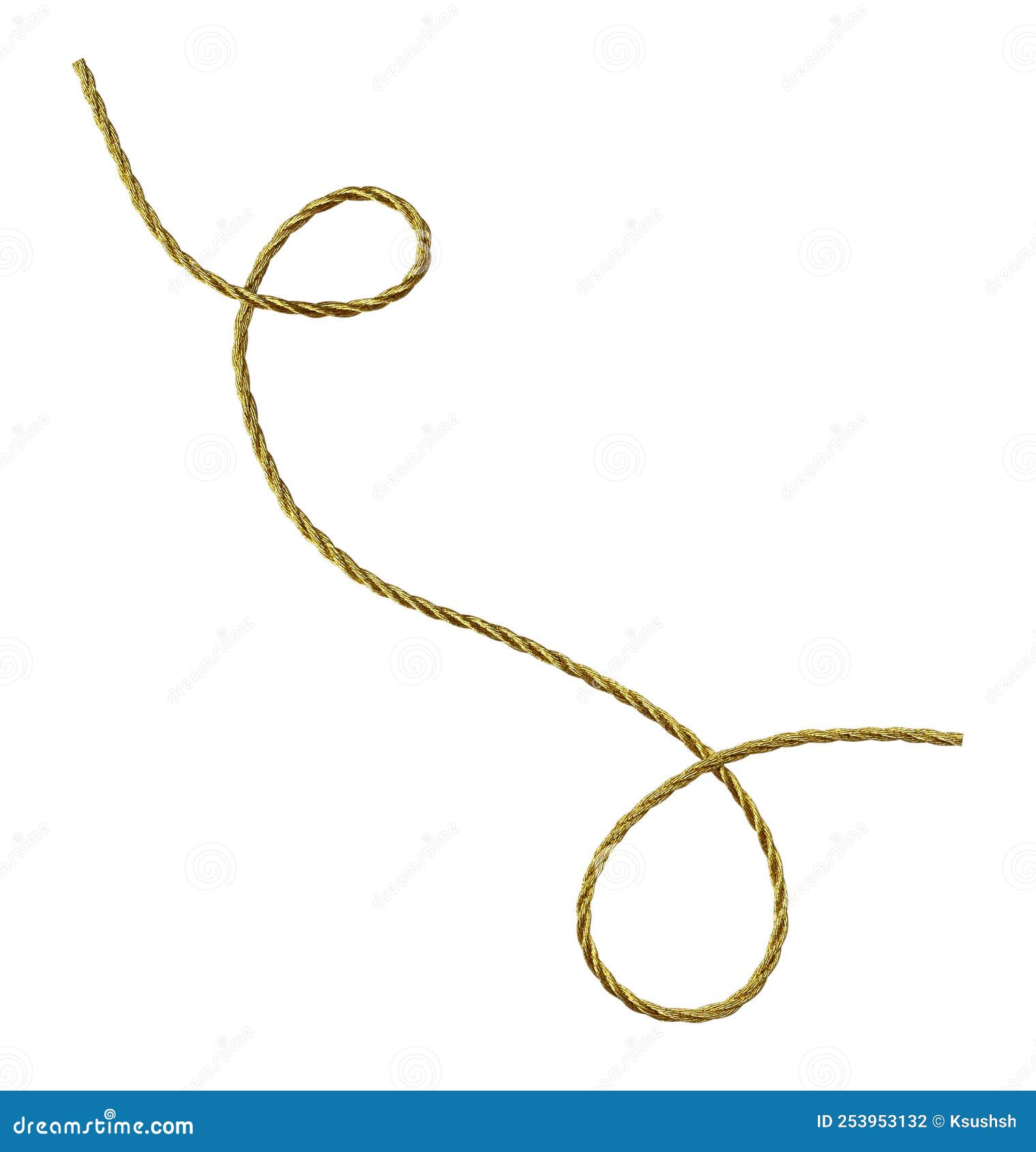 Twisted Golden Metallic Rope Stock Photo - Image of noose, string ...