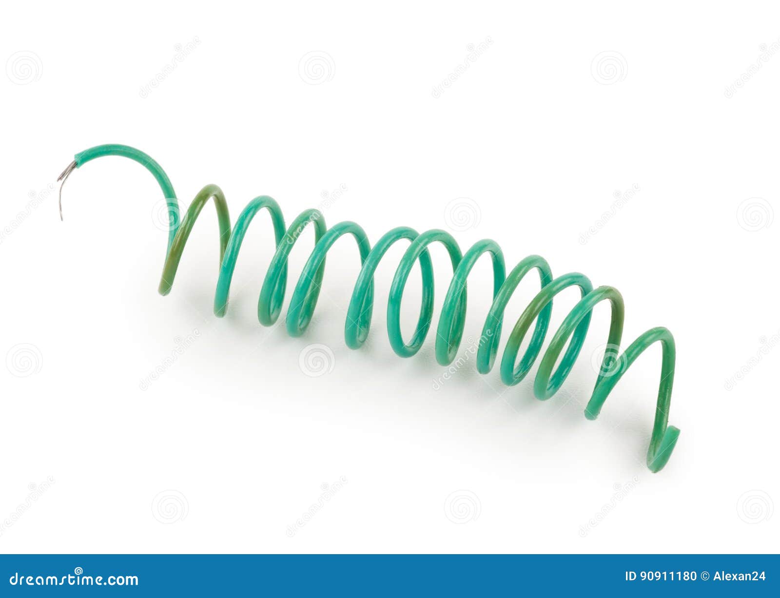 Twisted green wire stock photo. Image of supply, green - 90911180