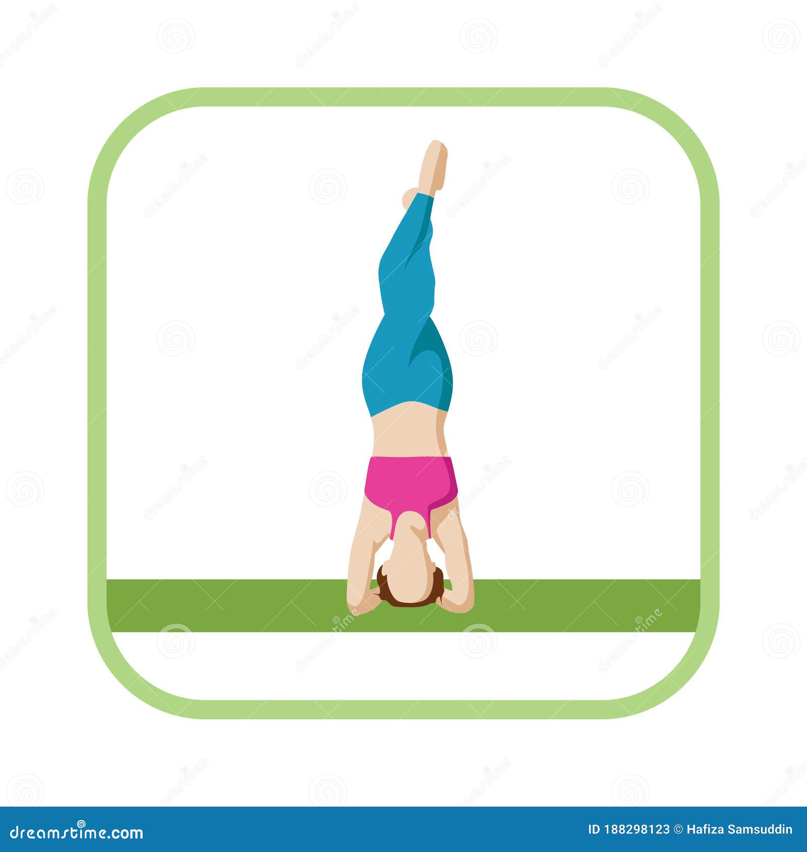 Twisted Headstand Pose. Vector Illustration Decorative Design Stock ...