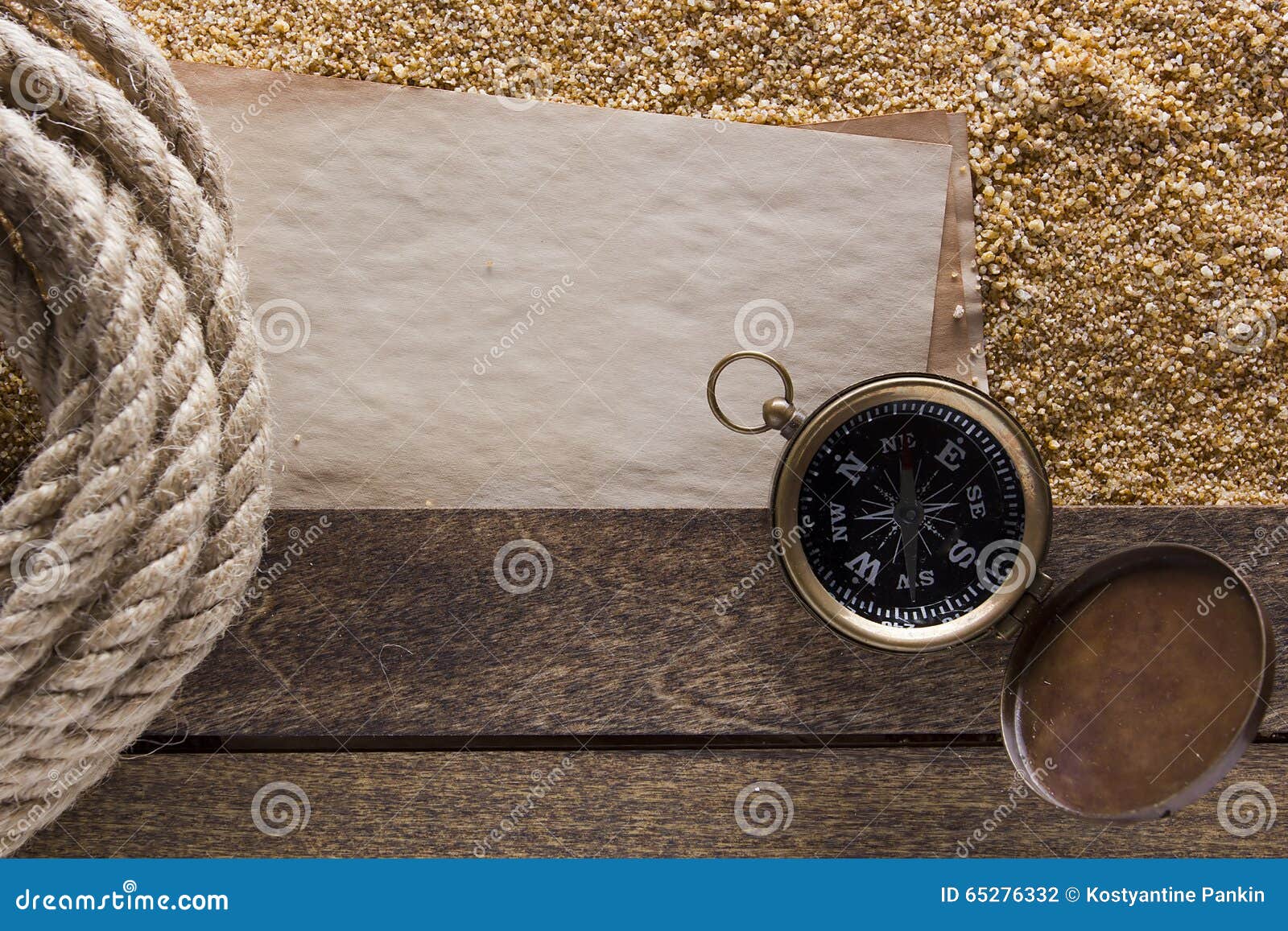 Rope And Compass On The Old Paper Stock Photo | CartoonDealer.com #43809072