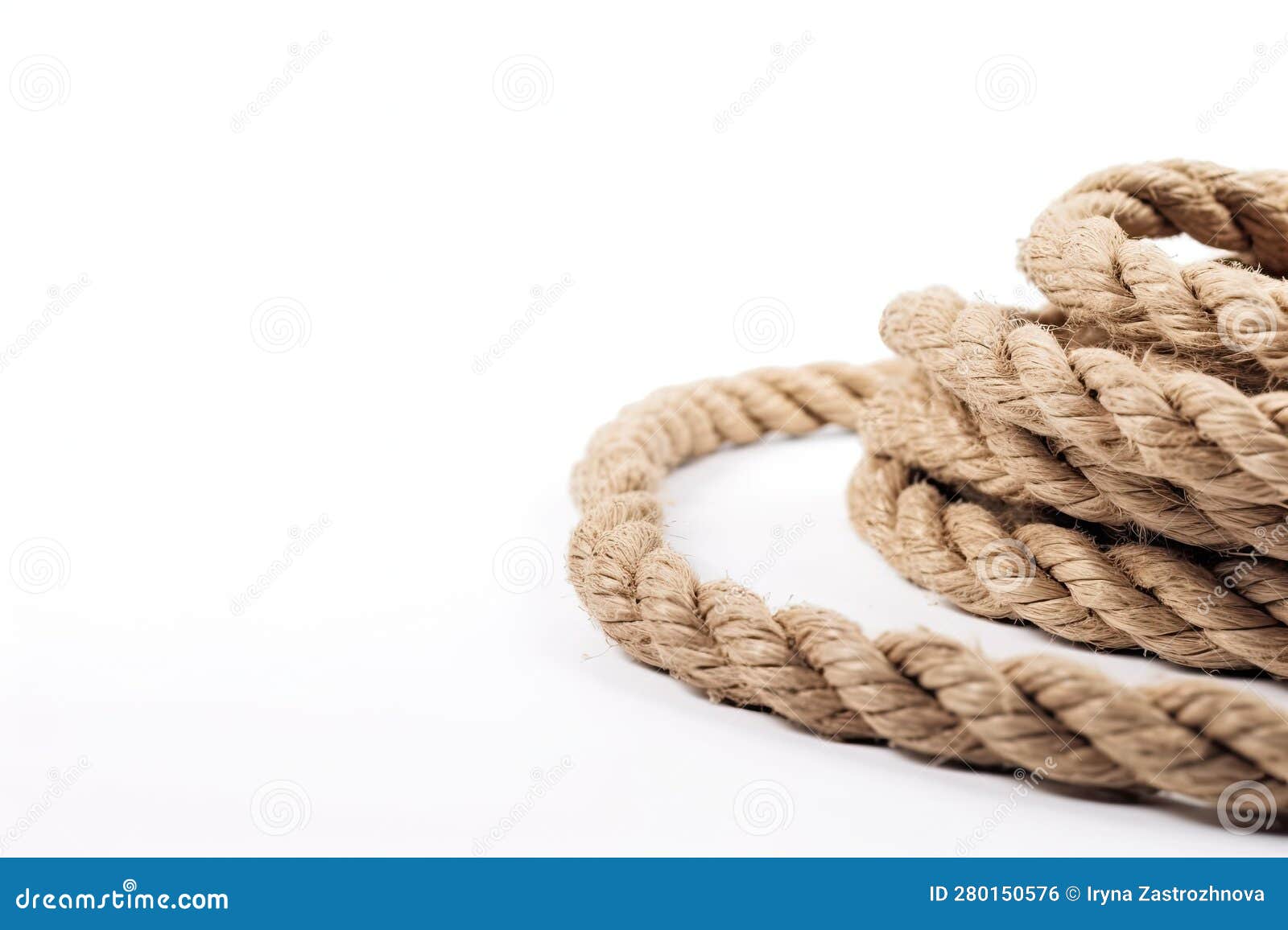 Twisted Jute Rope Isolated on a White Background. Generative AI Stock ...