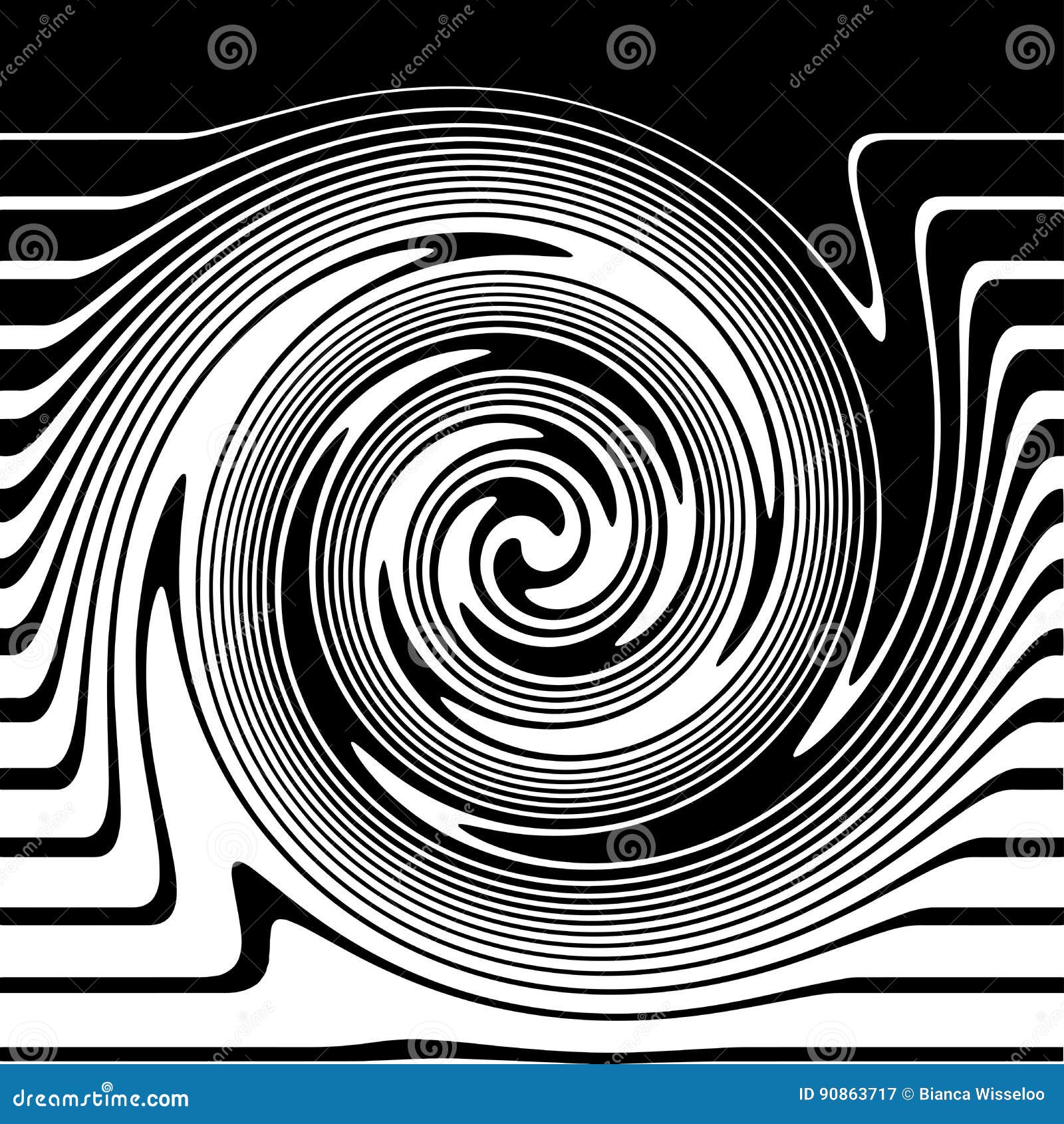 Twisted lines stock vector. Illustration of round, blossom - 90863717