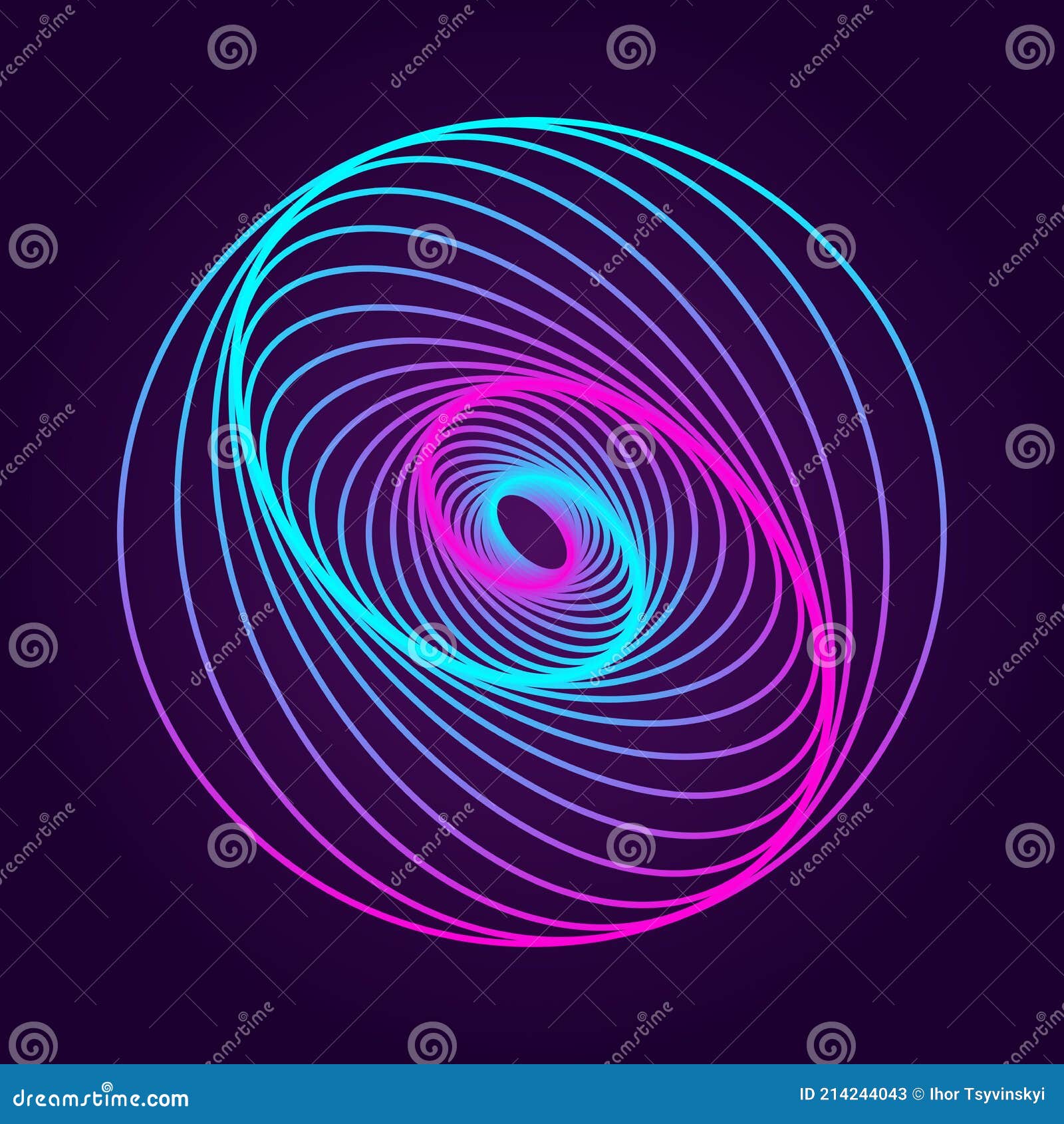 Twisted Lines on a Dark Background. Rotating Geometric Shape. Logo ...