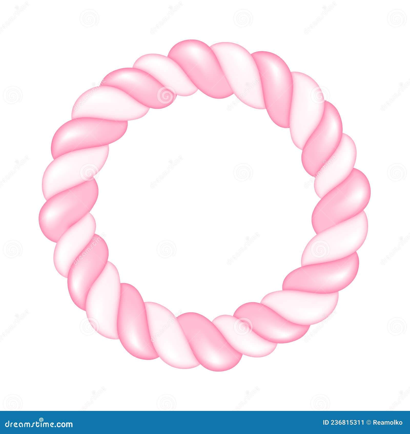 Twisted Marshmallow Round Frame. Soft Sweets Vector. Stock Vector ...