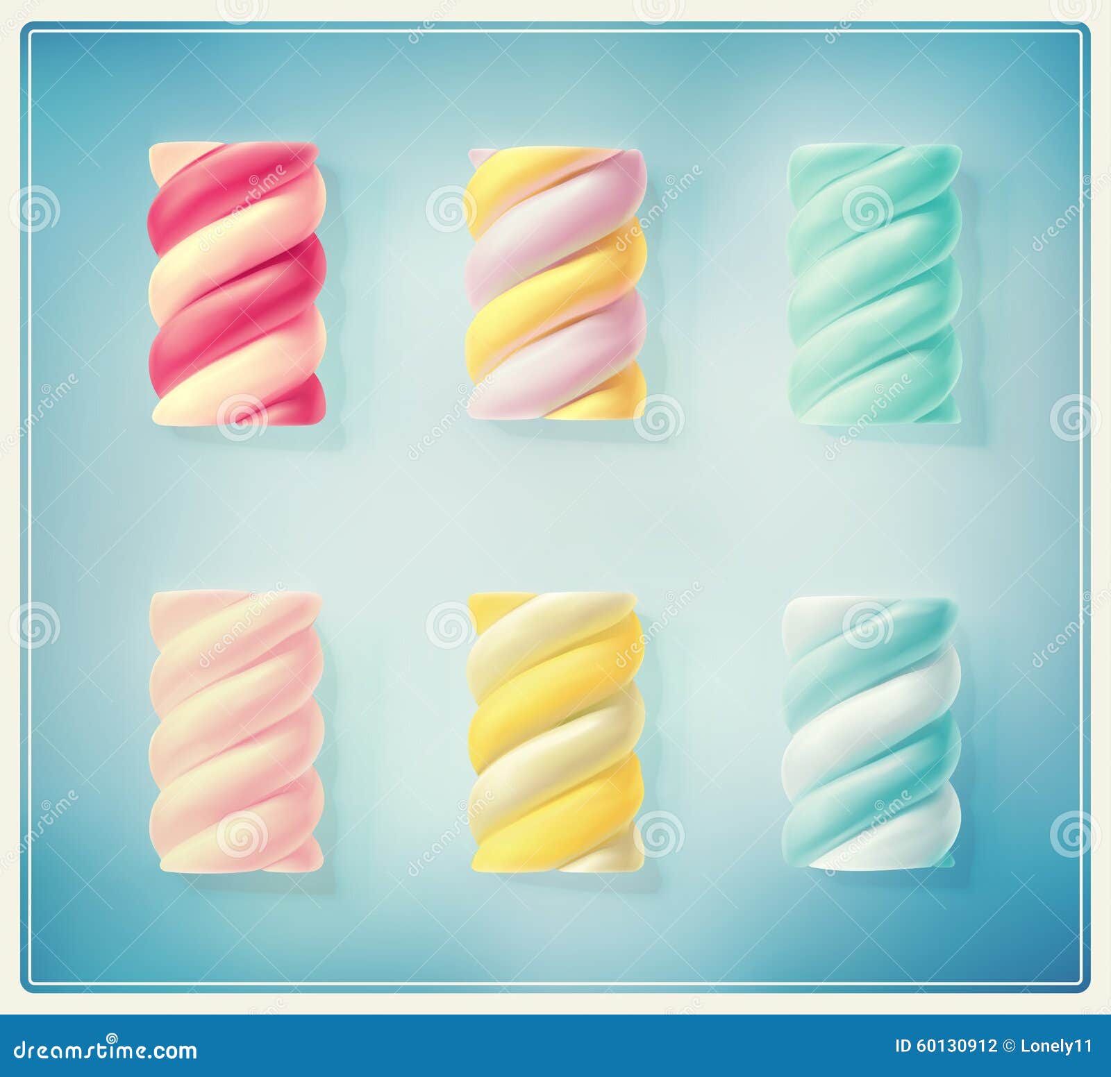 Twisted Marshmallows stock vector. Illustration of tasty - 60130912