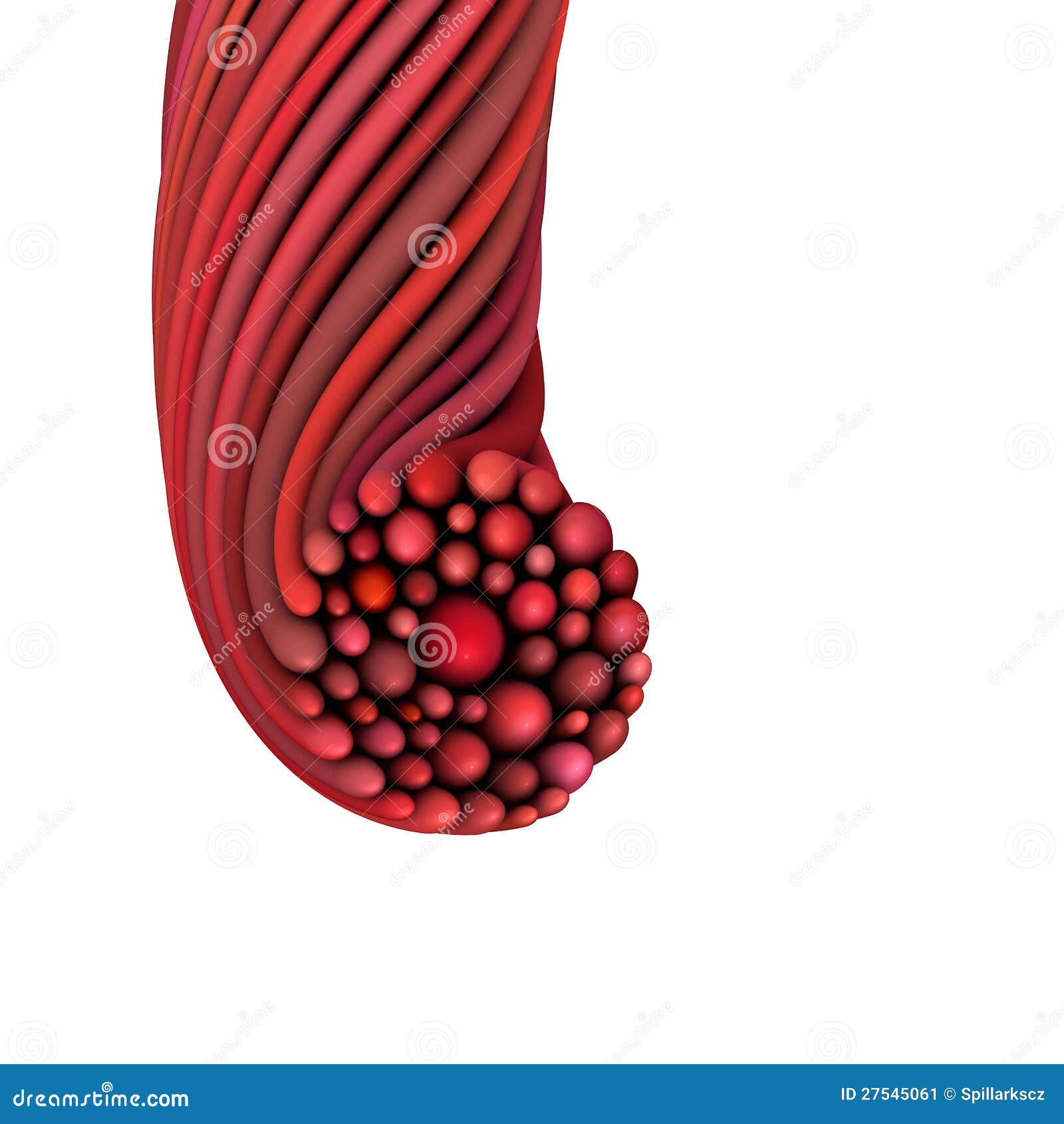 Twisted Mixed Red Color String Shape on White Stock Illustration ...