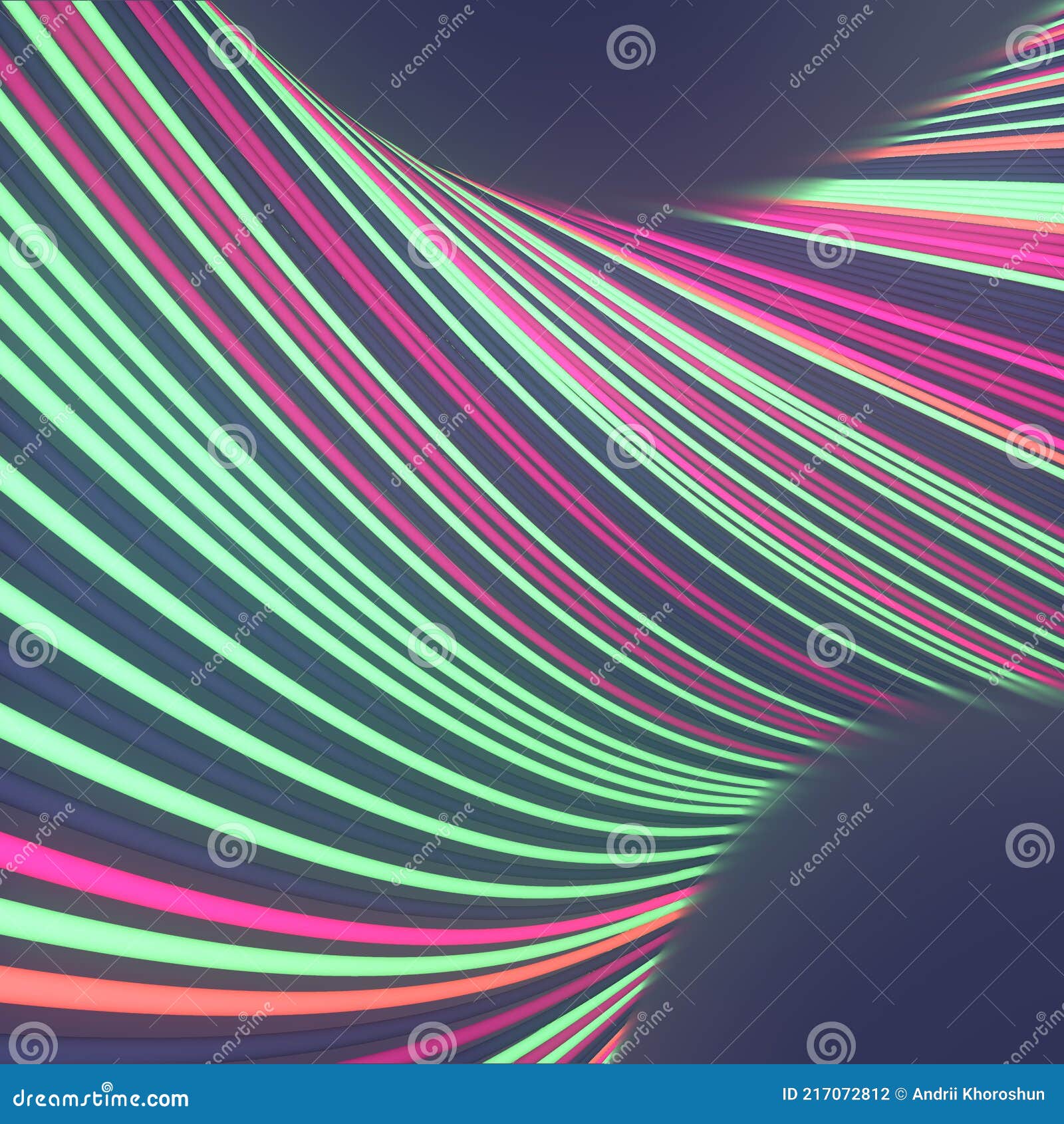Twisted Multi Colored Wavy Wires. Modern 3d Rendering Digital ...