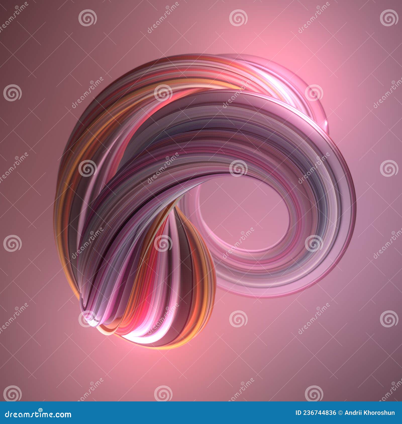 Twisted Multicolor Shape Abstract Minimal Geometry Concept. 3d ...