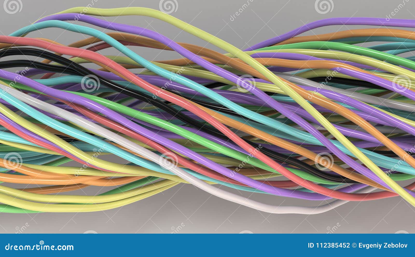 Twisted Multicolored Cables and Wires on White Surface Stock ...