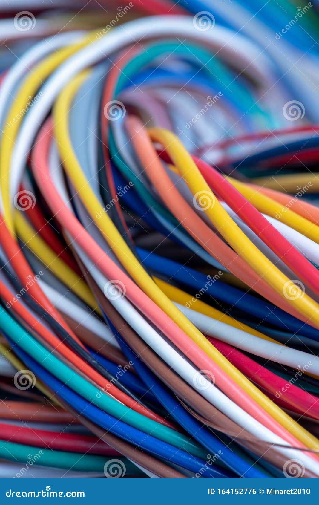 Twisted Multicolored Electric Computer Cable Stock Photo - Image of ...