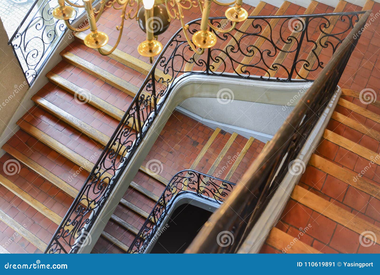 Twisted Old Staircase Top View Down Stock Image - Image of lines ...