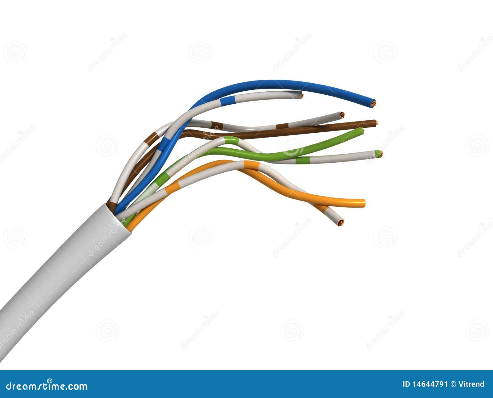 Twisted pair cable stock illustration. Illustration of number - 14644791
