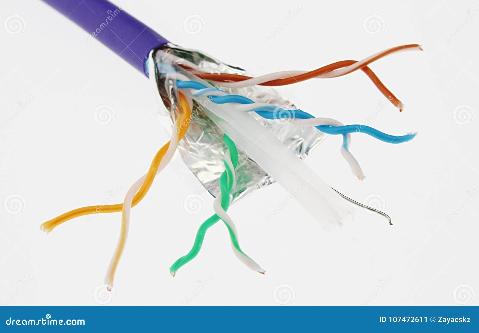 Twisted Pair UTP Network Cable with Central Plastic Support, Aluminium ...