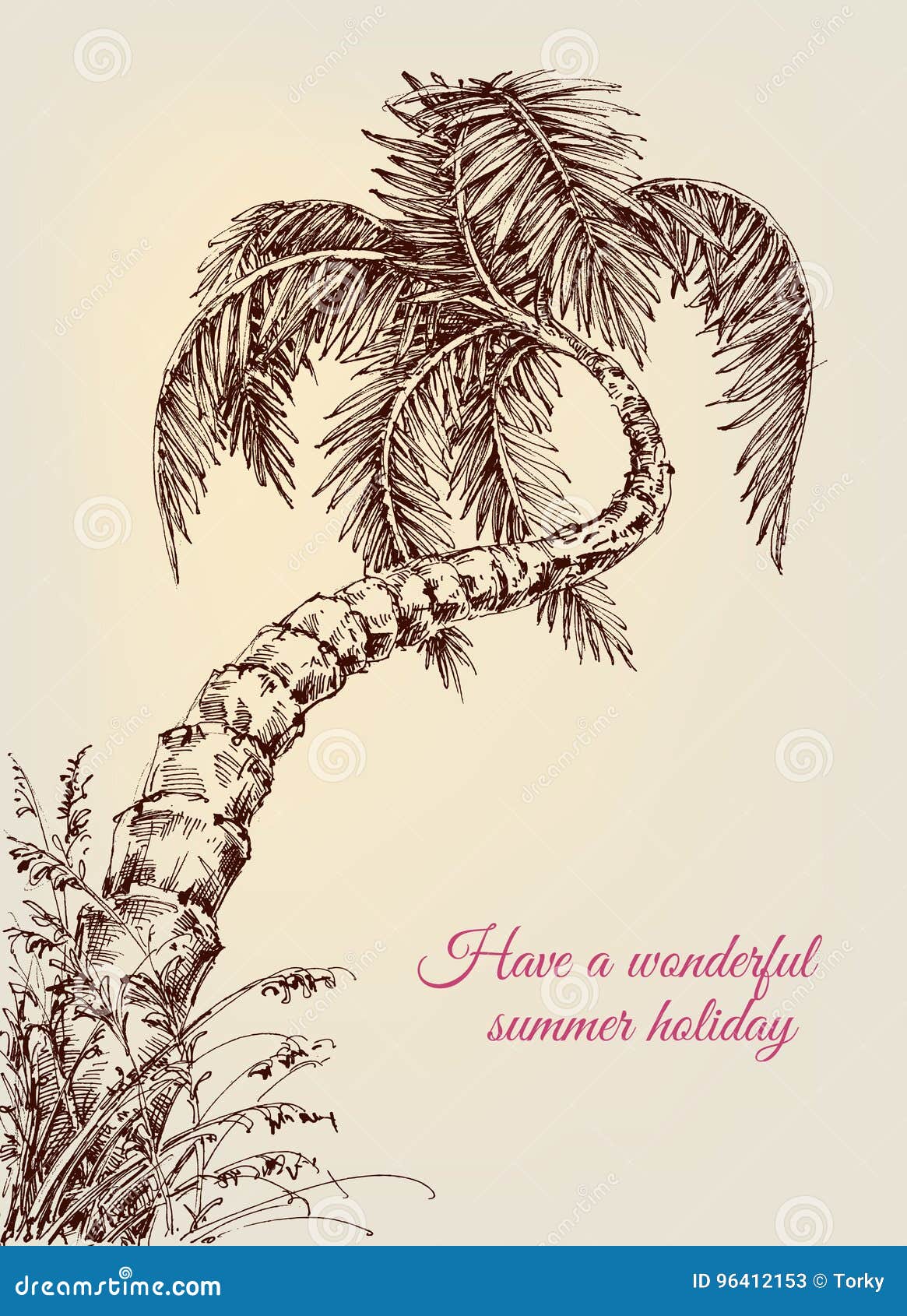 Twisted palm tree stock vector. Illustration of detailed - 96412153