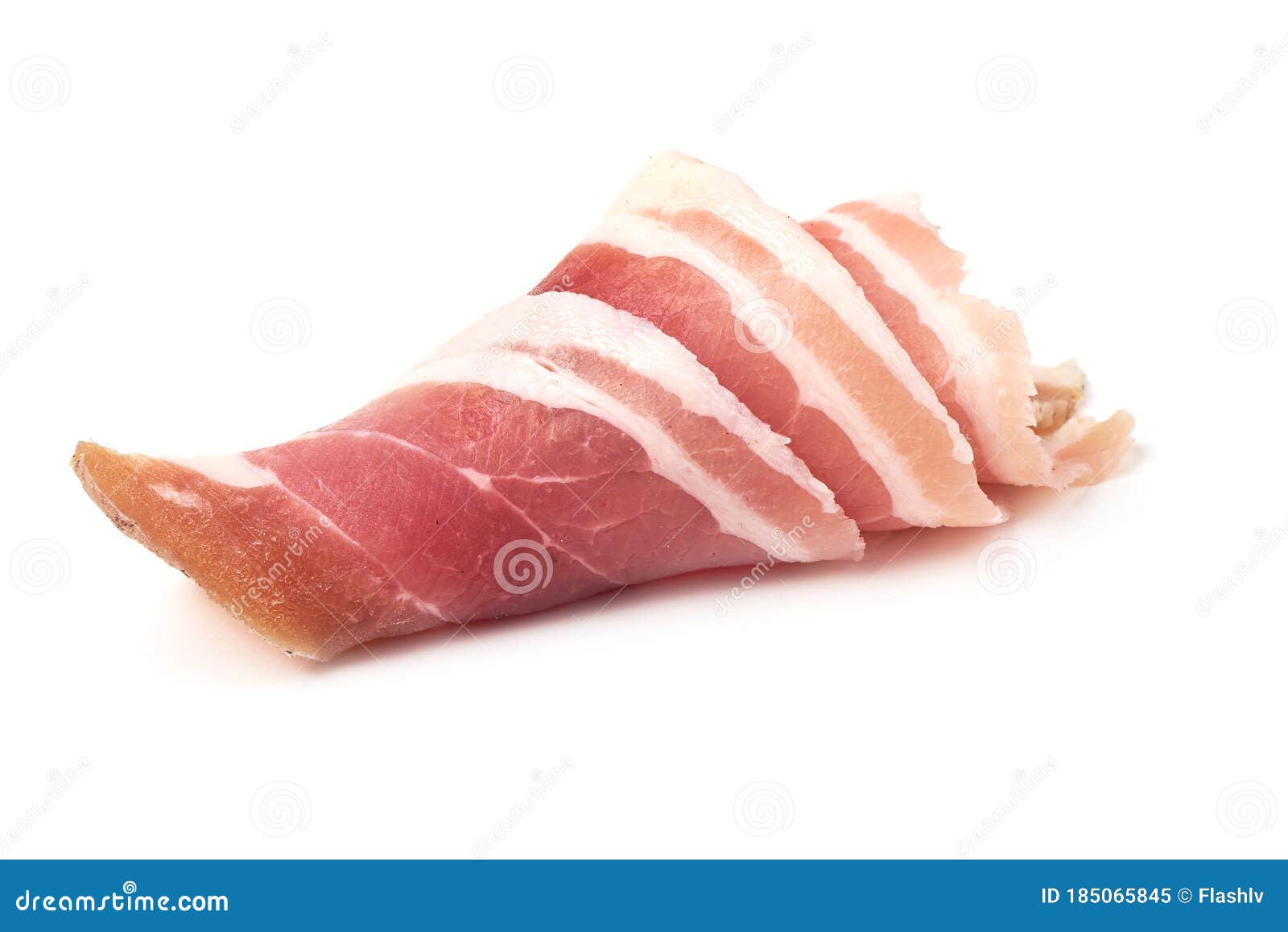 Twisted Pieces of Pork Farmer Meat or Bacon, Isolated on White ...