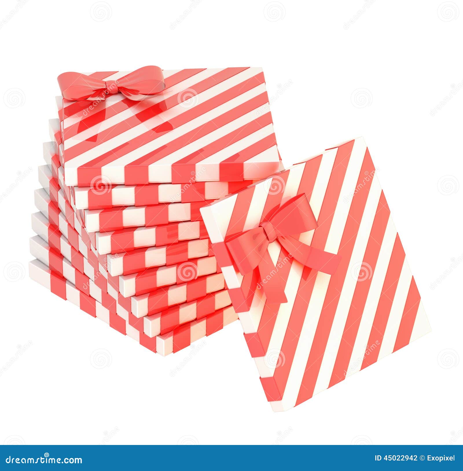 Twisted Pile of Gift Boxes Isolated Stock Illustration - Illustration ...